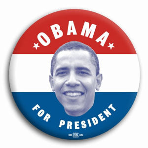 Obama For President Red White and Blue - Button at Sticker Shoppe