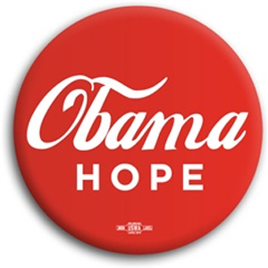 Obama Red Hope - Button at Sticker Shoppe