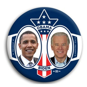 Obama and Biden Red White and Blue - Button at Sticker Shoppe