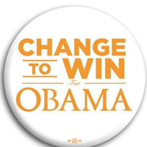 Change to Win for Barack Obama - Button at Sticker Shoppe