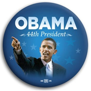 44th President Blue Photo - Button at Sticker Shoppe