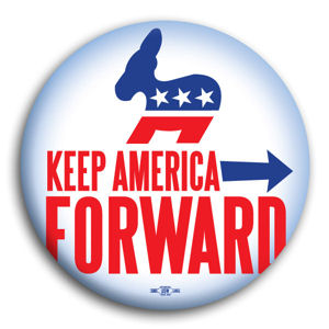 Keep America Moving Forward Button At Sticker Shoppe