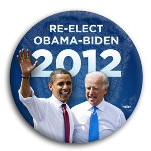 Re-Elect Obama Biden 2012 - Button at Sticker Shoppe