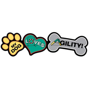 My Dog Loves Agility - Bumper Magnet at Sticker Shoppe