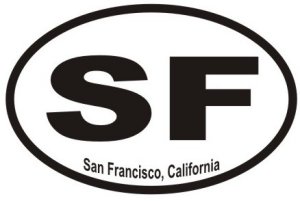 San Francisco California - Oval Sticker at Sticker Shoppe