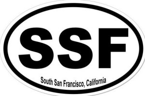 South San Francisco California - Oval Sticker at Sticker Shoppe