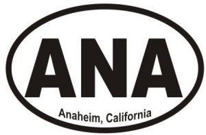 Anaheim California - Oval Sticker at Sticker Shoppe