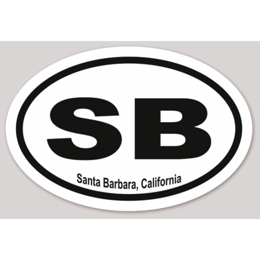 Santa Barbara California - Oval Sticker at Sticker Shoppe
