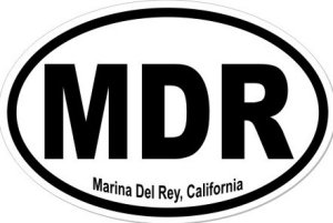 Marina Del Ray California - Oval Sticker at Sticker Shoppe