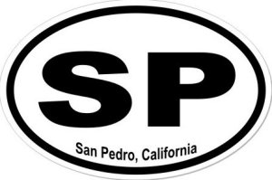 San Pedro California - Oval Sticker at Sticker Shoppe