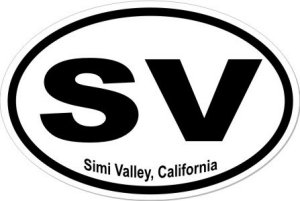 Simi Valley California - Oval Sticker at Sticker Shoppe