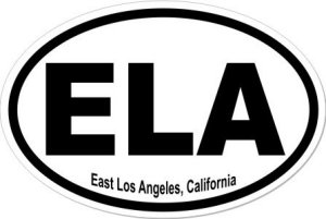 East Los Angeles California - Oval Sticker at Sticker Shoppe