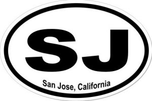 San Jose California - Oval Sticker at Sticker Shoppe