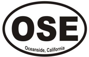 Oceanside California - Oval Sticker at Sticker Shoppe