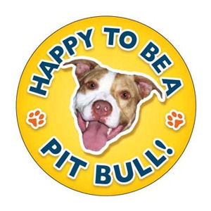 Happy To Be A Pit Bull - Circle Magnet at Sticker Shoppe