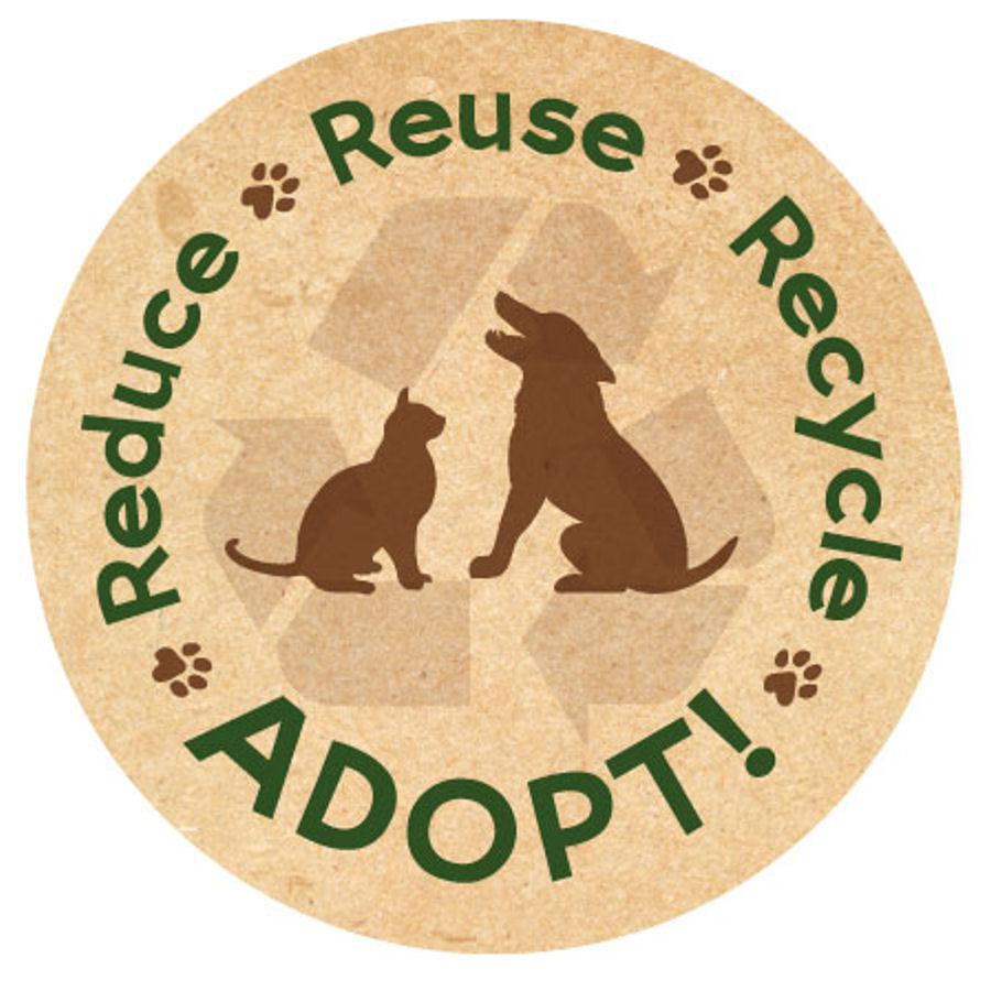 Reduce Reuse Recycle ADOPT - Circle Magnet at Sticker Shoppe