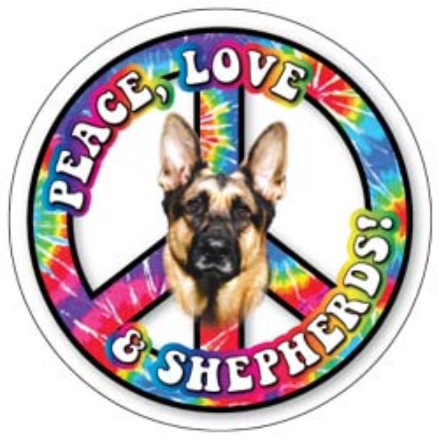 Peace Love & Shepherds - Circle Magnet at Sticker Shoppe