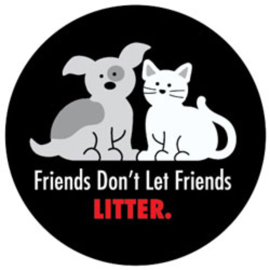 Friends Don't Let Friends Litter - Circle Magnet at Sticker Shoppe
