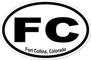 Fort Collins Colorado - Oval Sticker at Sticker Shoppe