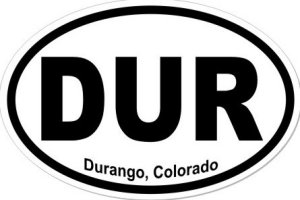 Durango Colorado - Oval Sticker at Sticker Shoppe