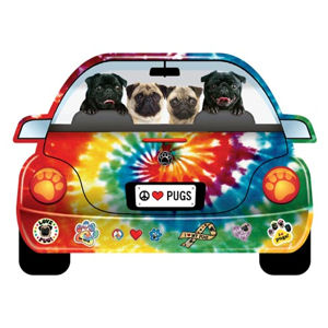 Peace, Love, Pugs - PupMobile Magnet at Sticker Shoppe