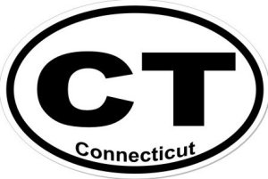CT Connecticut - Oval Sticker at Sticker Shoppe