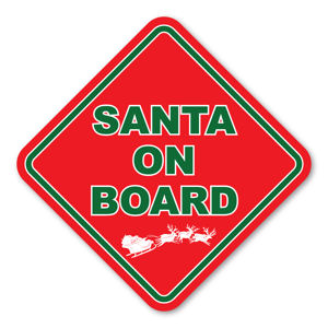 Santa On Board Red Diamond - Sticker at Sticker Shoppe