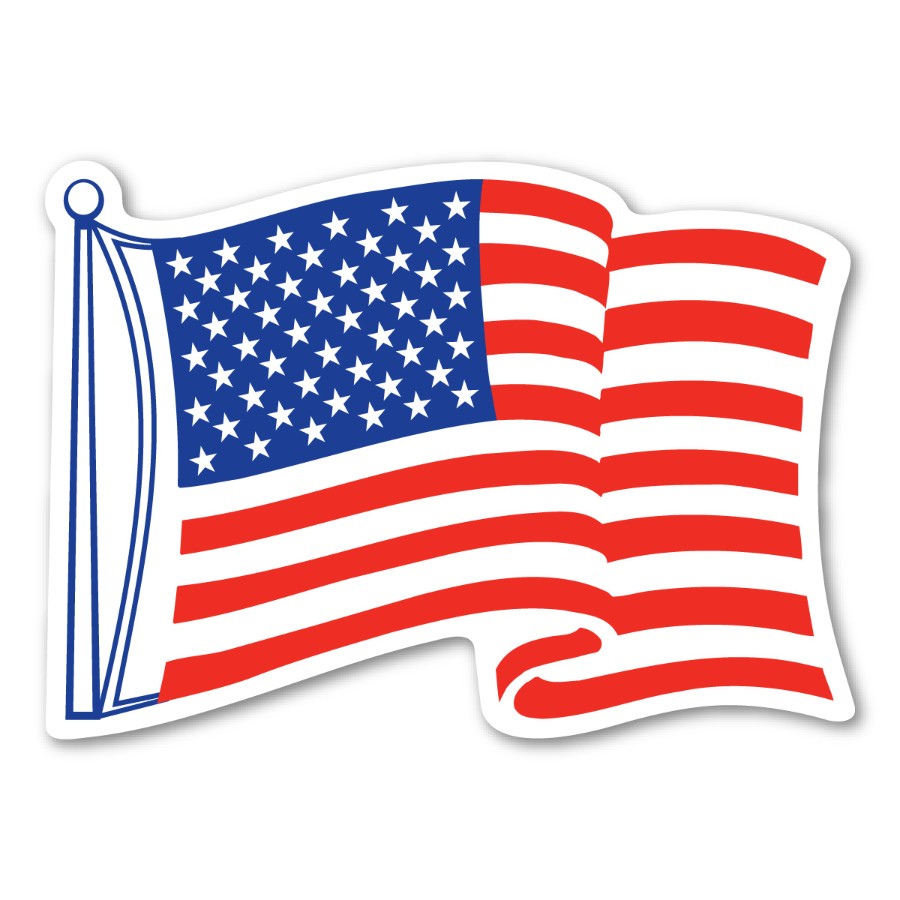 Wavy American Flag - Sticker at Sticker Shoppe