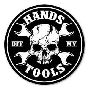 Hands Of My Tools With Skull - Sticker at Sticker Shoppe