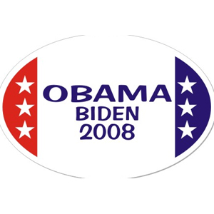 Obama Biden 2008 - Oval Sticker at Sticker Shoppe