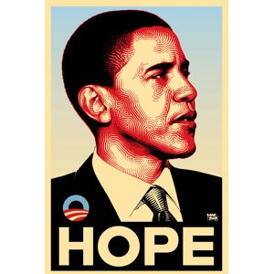 Obama Portrait Hope - Mini Sticker at Sticker Shoppe