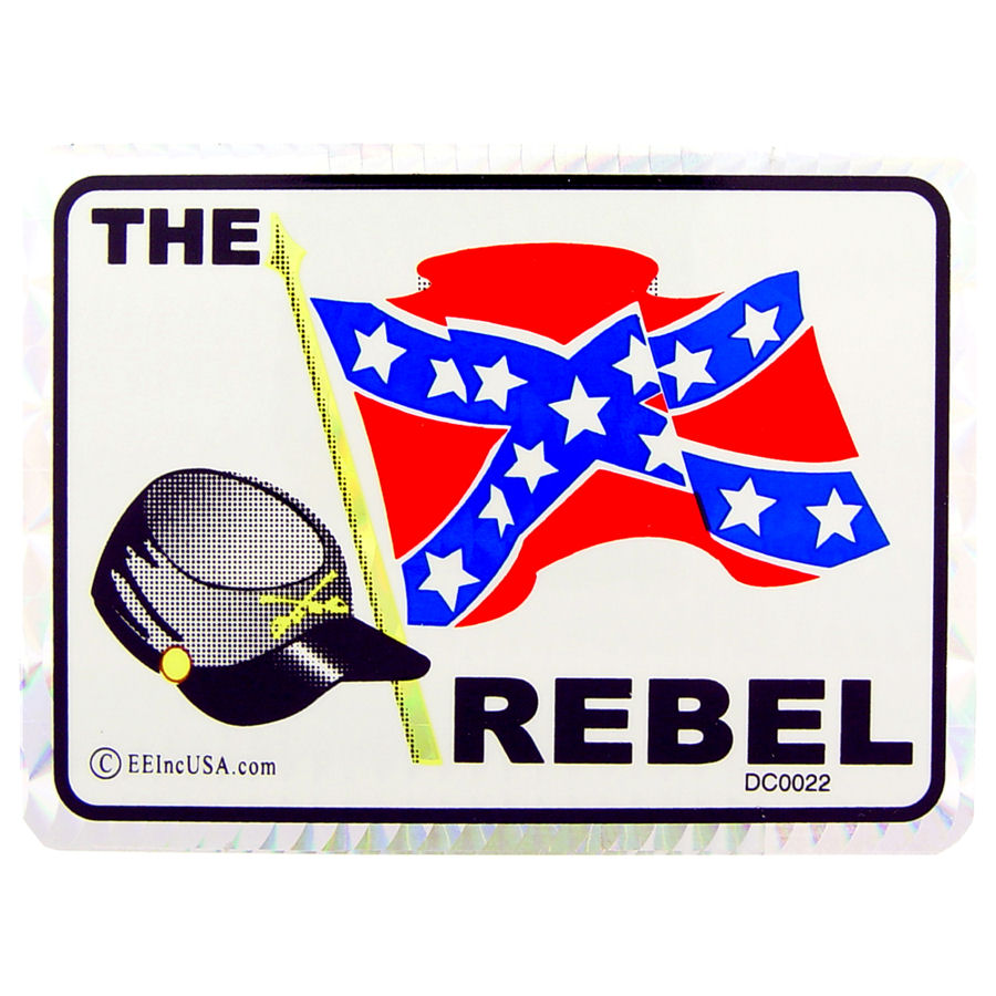 The Rebel Flag - Prismatic Rectangle Sticker at Sticker Shoppe