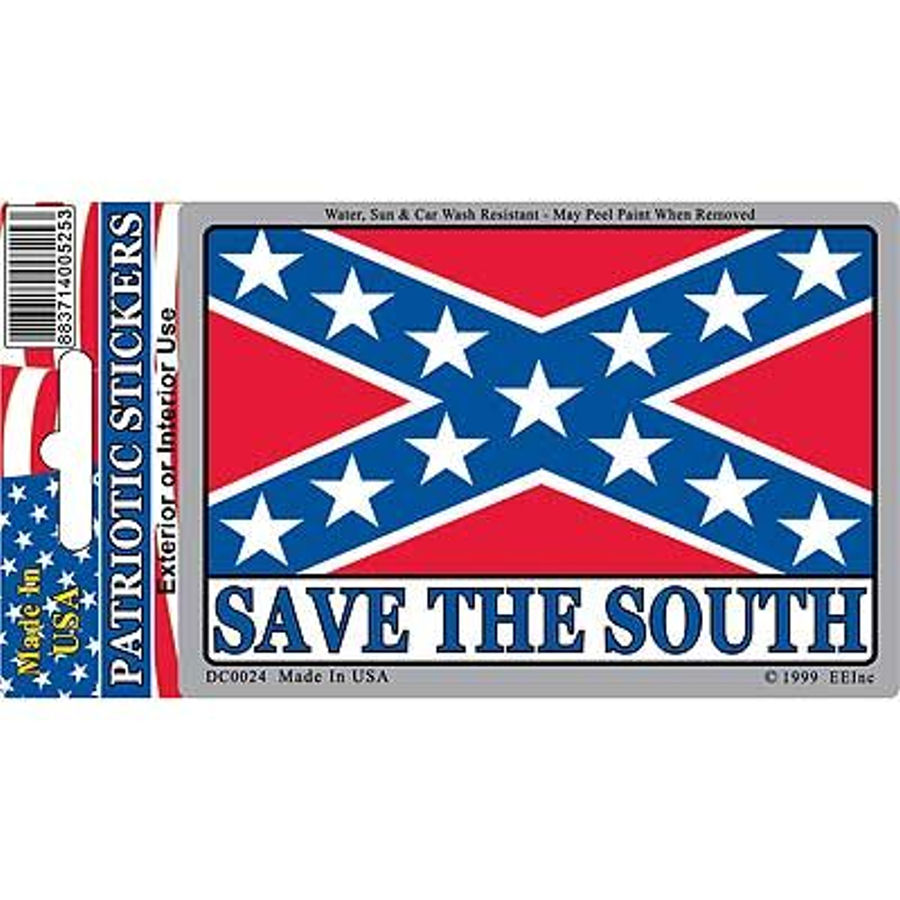 Save The South Rebel Flag - Prismatic Rectangle Sticker at Sticker Shoppe