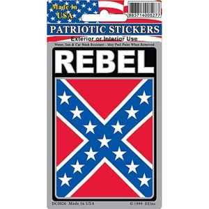 Rebel Flag Vertical - Prismatic Rectangle Sticker at Sticker Shoppe