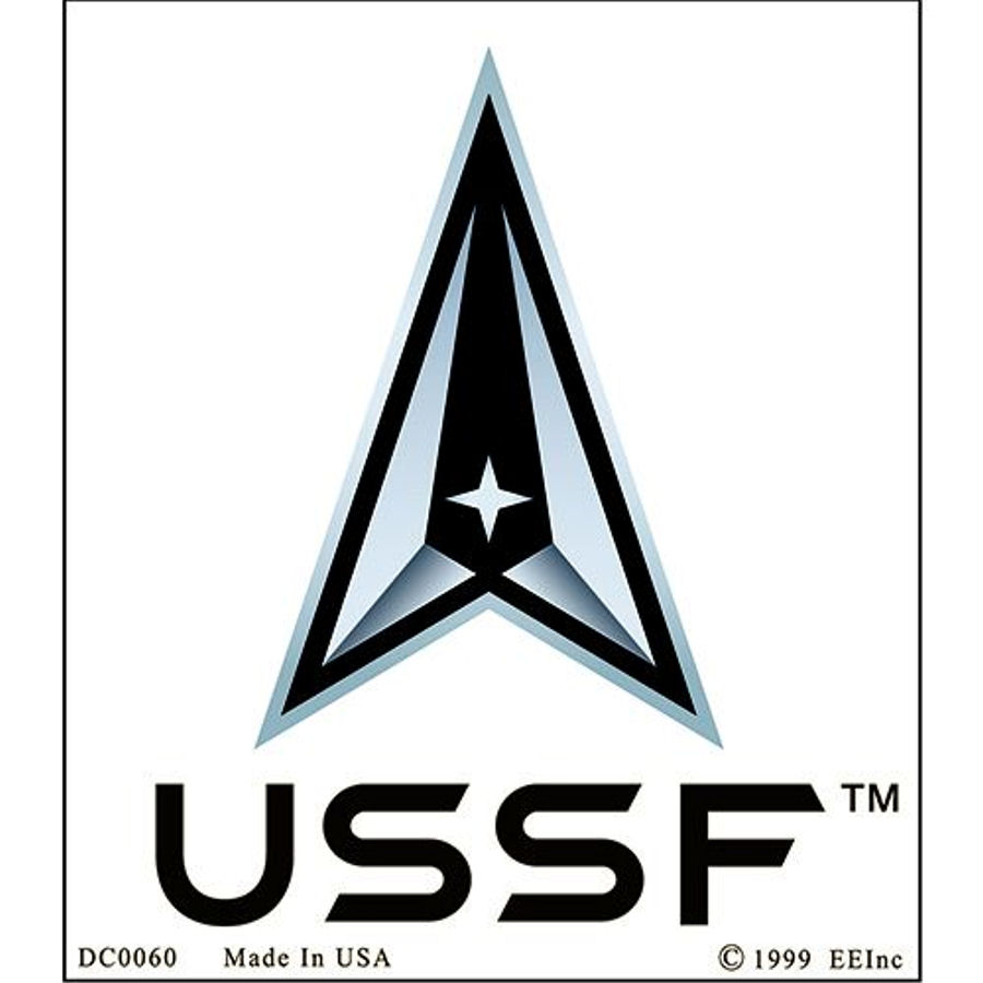 United States Space Force USSF - Clear Window Decal at Sticker Shoppe