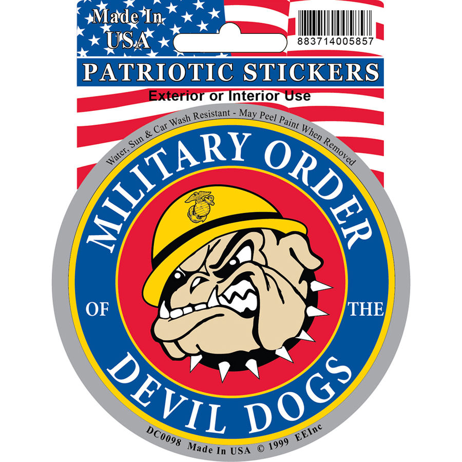 U.S.M.C. Military Order Of The Devil Dogs - Prismatic Round Sticker at ...