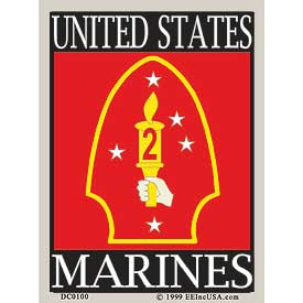 United States Marines 2nd Division - Decal at Sticker Shoppe