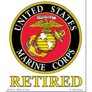 United States Marine Corps Retired - Clear Window Decal at Sticker Shoppe