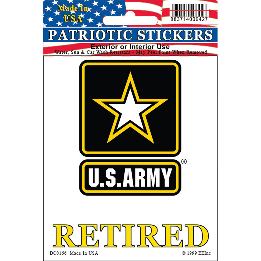 U.S. Army Retired - Clear Window Sticker at Sticker Shoppe
