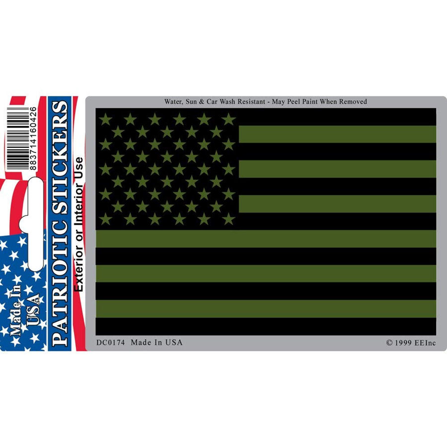 American Flag Subdued Army Green - Prismatic Rectangle Sticker at ...