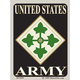 United States Army 4th Division - Prismatic Rectangle Sticker at ...