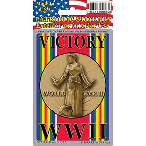 World War II Victory - Prismatic Rectangle Sticker at Sticker Shoppe