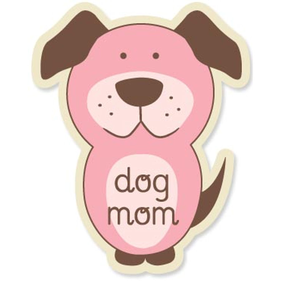 Dog Mom Pink - Dog Outline Magnet at Sticker Shoppe