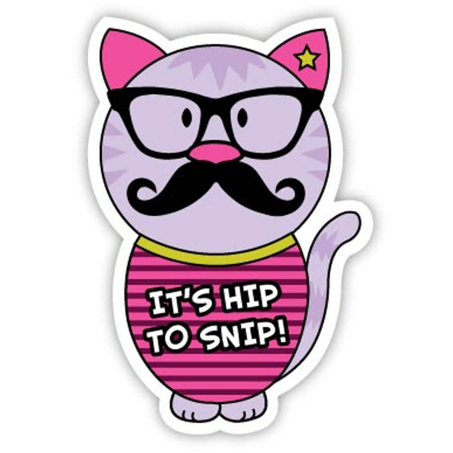 It's Hip To Snip - Cat Outline Magnet at Sticker Shoppe