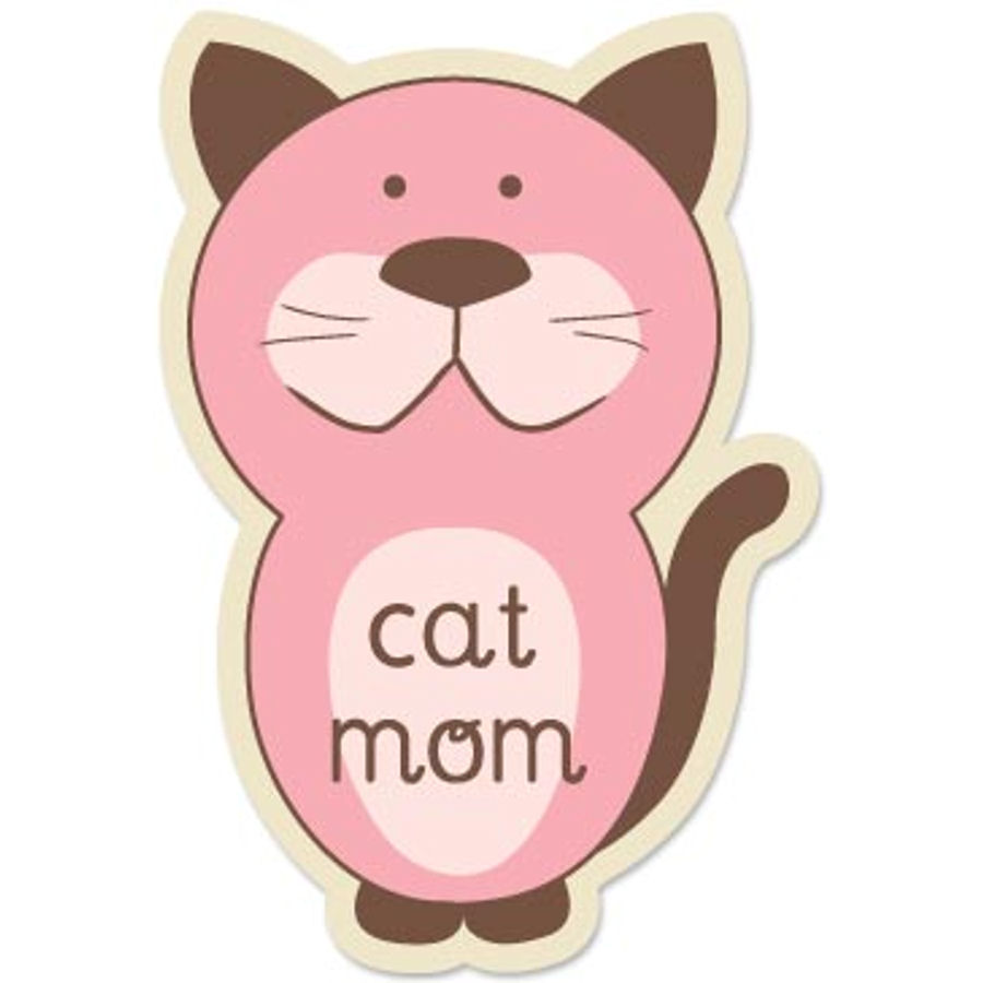 Cat Mom Pink - Cat Outline Magnet at Sticker Shoppe