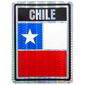 Chile Flag - Prismatic Rectangle Sticker at Sticker Shoppe