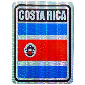 Costa Rica Flag - Prismatic Rectangle Sticker at Sticker Shoppe