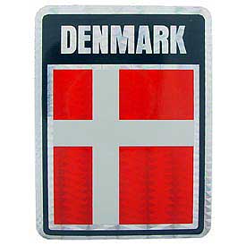 Denmark Flag - Prismatic Rectangle Sticker at Sticker Shoppe