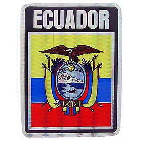Ecuador Flag - Prismatic Rectangle Sticker at Sticker Shoppe