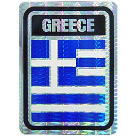 Greece Flag - Prismatic Rectangle Sticker at Sticker Shoppe